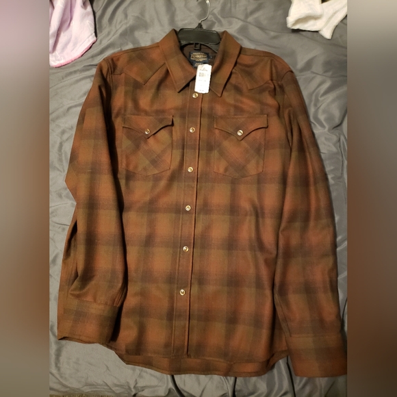 Pendleton | Shirts | Pendleton Large Brown Wool Board Shirt | Poshmark